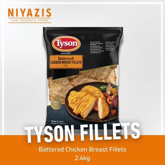 Tyson Battered Chicken Breast Fillet Burgers 2.4Kg – Niyazi's