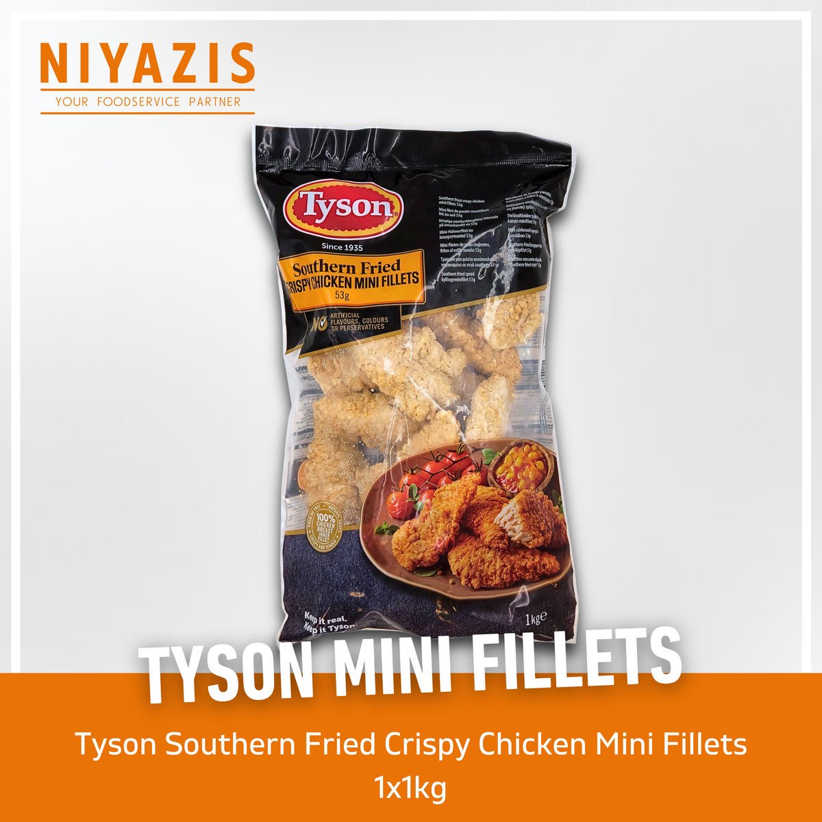 Tyson Southern Fried Crispy Chicken Mini Fillets 1kg – Niyazi's