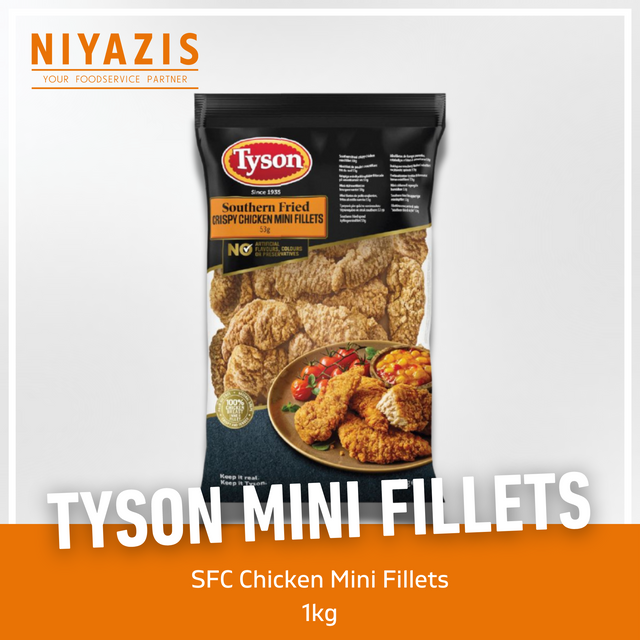 Tyson Southern Fried Crispy Chicken Mini Fillets 1kg – Niyazi's