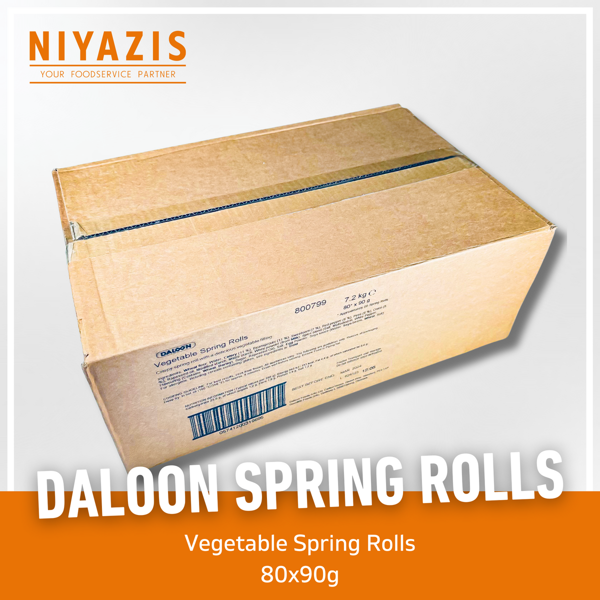 Vegetable Spring Rolls 80x90g - Daloon – Niyazi's