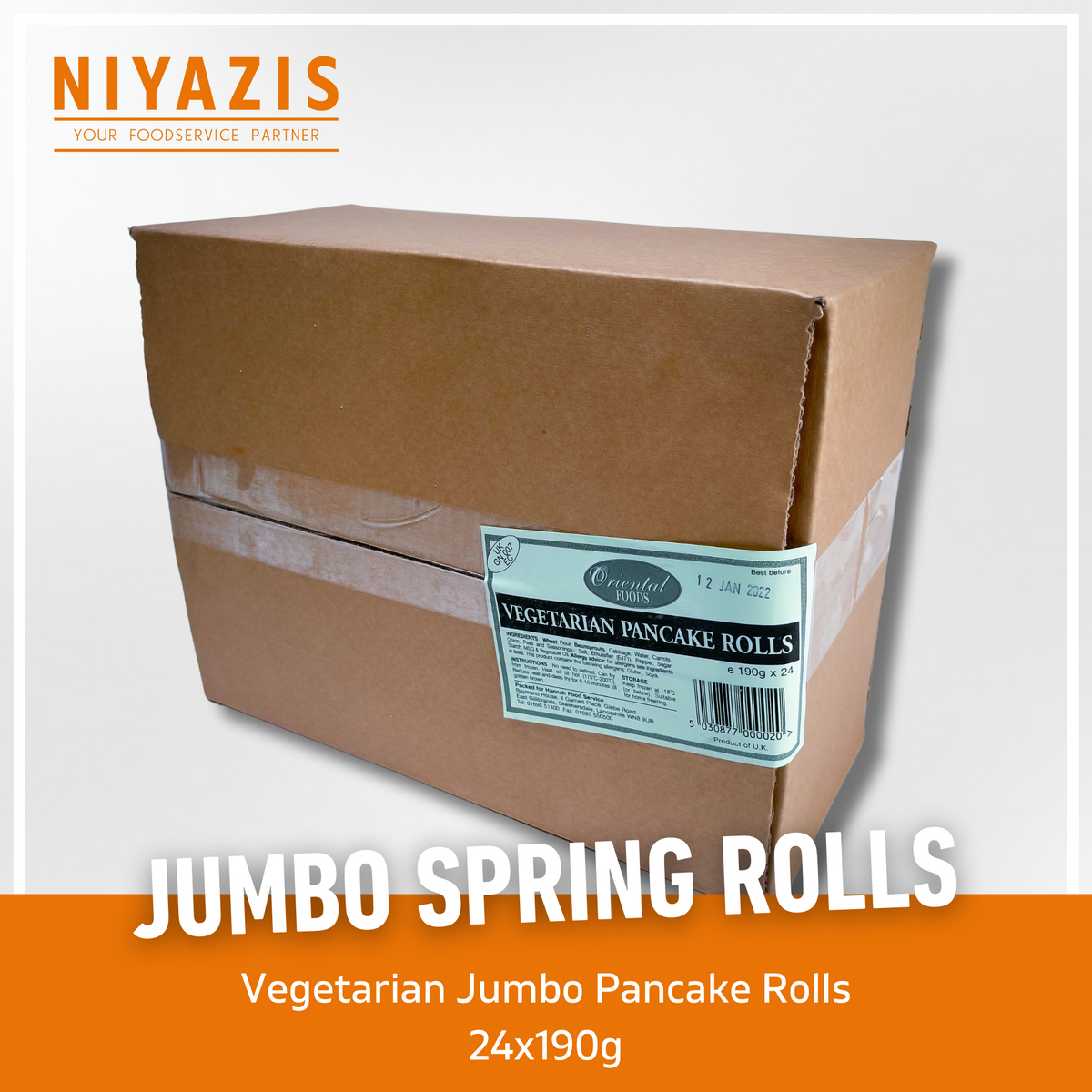 Vegetarian Jumbo Spring Rolls 24x190g - Oriental Foods – Niyazi's